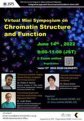 JSPS Core-to-Core Program Virtual Mini Symposium on Chromatin Structure ...